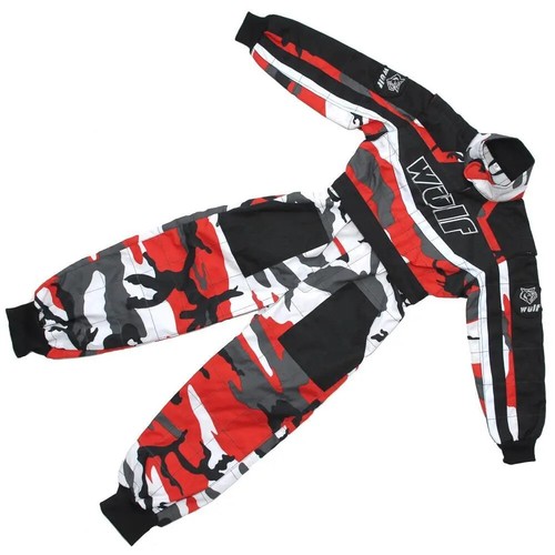 Kids RED Camo Wulfsport Race Suit Overalls Motocross Go-karting Youth ...