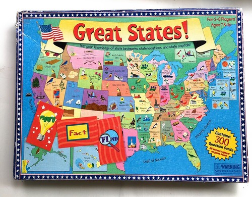 Great States Board Game 1999 Award Winner geography (1 Card Missing Of ...