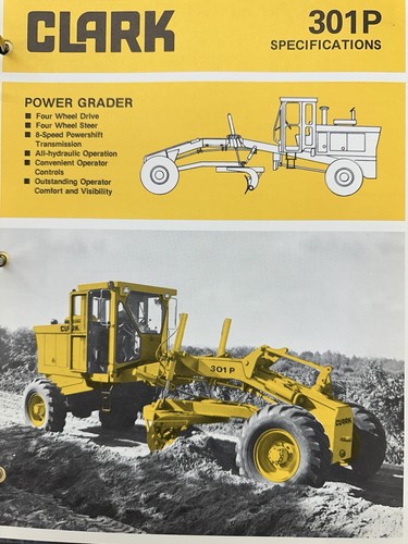Clark POWER GRADER Mdl. 301 P - Specifications Brochure 1976 | eBay