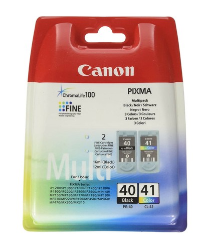 Original Canon PG40 CL41 Twin Pack Ink Pixma MP190 MP210 MP220 MP450 ...