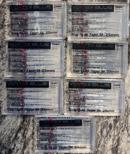 7pk Vortex Blue Rotary Files 25mm .04 Taper Dentsply Tulsa Dental | eBay