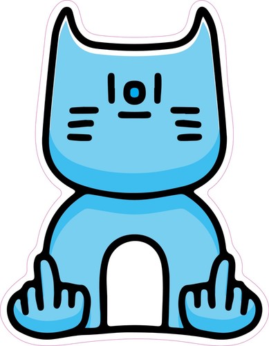 Cat Giving Middle Fingers Window Decal Multiple Sizes | eBay