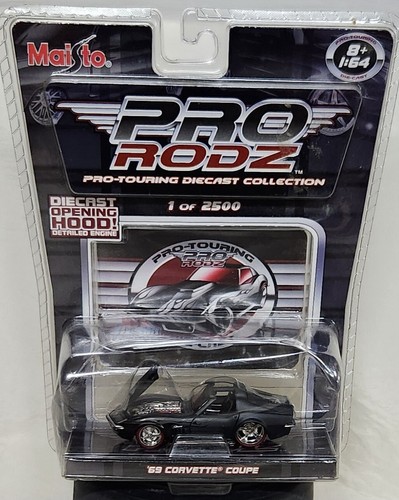 1969 Chevy Corvette Coupe 1 of 2500 Pro Rodz Black 1/64 Maisto Free ...