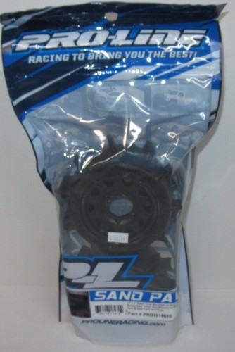 Pro-Line Sand Paw LP 2.8" Sand Tires Mounted on Black 12mm Hex Wheel # ...