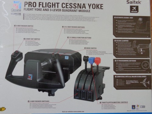 Saitek Pro Flight Cessna Yoke-Flight Yoke and 3-Lever Quadrant Module ...