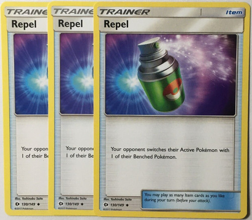POKEMON 3X REPEL 130/149 SUN & MOON UNCOMMON NEAR MINT | eBay