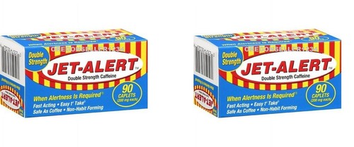 2 New Bottles of Jet-Alert DOUBLE STRENGTH Caffeine Tablets/Pills 180 ...