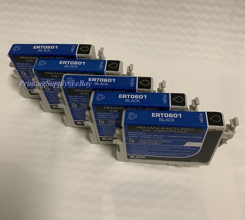 5x BK Ink For Epson 60 T0601 Stylus C68 C88 C88+ CX3800 3810 4200 4800 ...