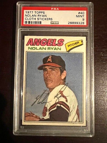⚾SHARP! 1977 Topps Cloth Stickers #40 NOLAN RYAN⚾ PSA 9 MINT ~ SP ...