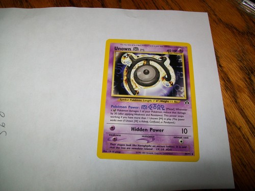 Unown Pokemon card 49/75 1995-2001 Nintendo #201 RARE ! | eBay