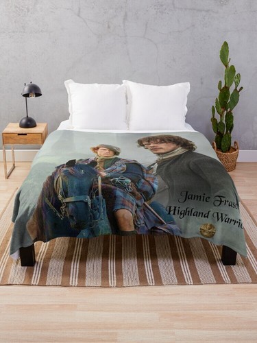 Jamie Fraser Highland Warrior Velveteen Plush Blanket, Outlander Throw ...