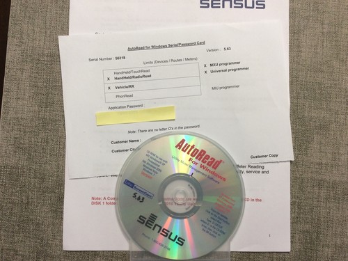 Sensus AutoRead for Windows Water Meter Reader CD SOFTWARE ONLY 5.63 | eBay