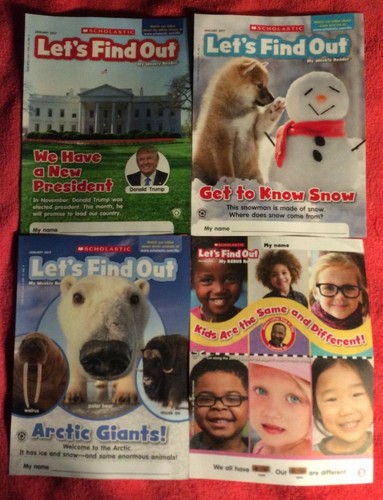 LOT OF 4 SCHOLASTIC WEEKLY READERS GRADE K JANUARY 2017 DONALD TRUMP ...