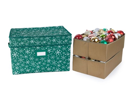 Keepsakes Adjustable Ornament Storage Box – Heavy-Duty Polyester ...