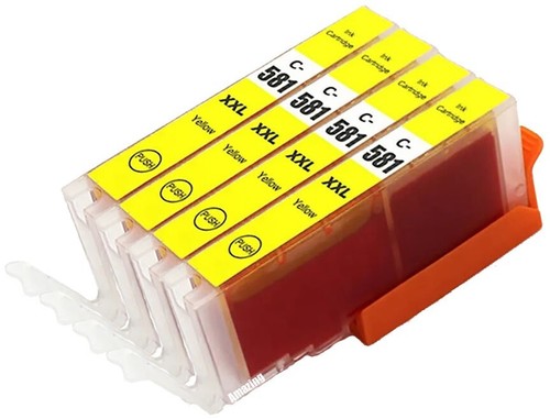 4 Yellow Ink Cartridges for Canon PIXMA TS6151, TS8100, TS8252, TS8350 ...