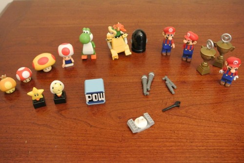 MEGA BLOKS K'NEX MARIOKART Wii FIGURES Mario BOWSER Yoshi BULLET BILL ...