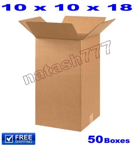 50 - 10x10x18 Cardboard Boxes 32-ECT Mailing Packing Shipping ...