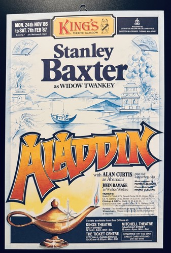 Stanley Baxter, King’s Theatre, Glasgow, Pantomime, Box Office Card ...