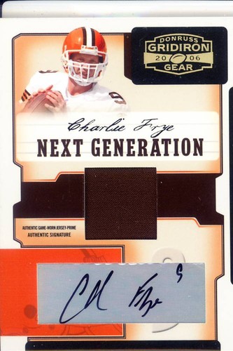 charlie frye auto autograph jersey patch browns akron zips 5/5 2006 | eBay