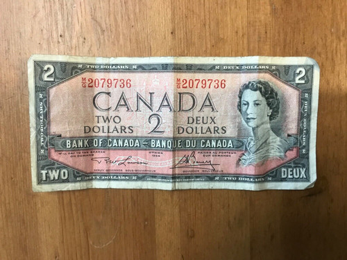 1954 - Canada Two Dollar Bill - $2 Canadian Note , The Queen, 1 Note | eBay