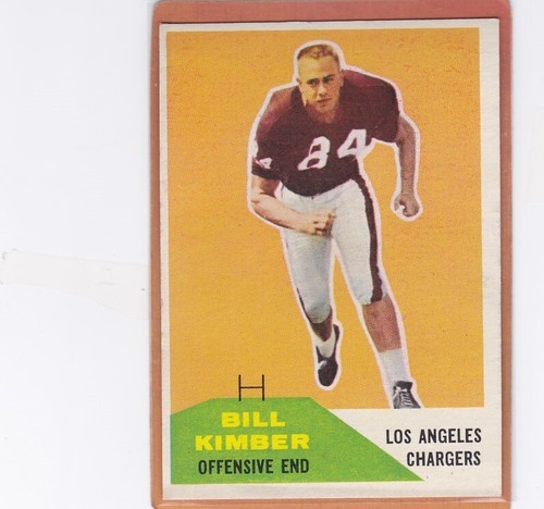 1960 FLEER FOOTBALL BILL KIMBER #121 CHARGERS EXMT *A13601 | eBay