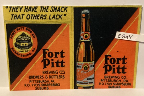 EARLY FORT PITT BREWERY PILSNER STYLE BEER SHARPSBURG PA PITTSBURGH NEW ...