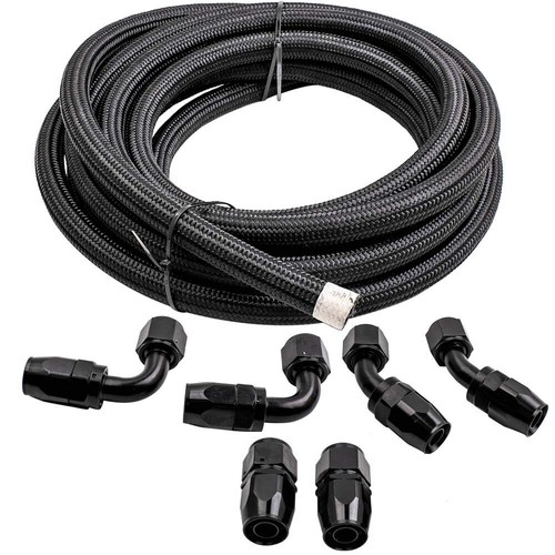 AN10 10AN -10 AN -10 Fitting Nylon Braided Gas Oil Fuel Hose End Line ...