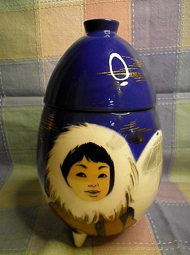 MCM RARE 1950's Matthew Adams Ceramic Alaska Eskimo Inuit Ginger Jar ...