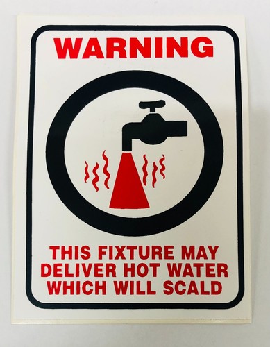 WARNING - HOT WATER WILL SCALD STICKER SIGN - 100 X 75MM- PACK OF 5 | eBay