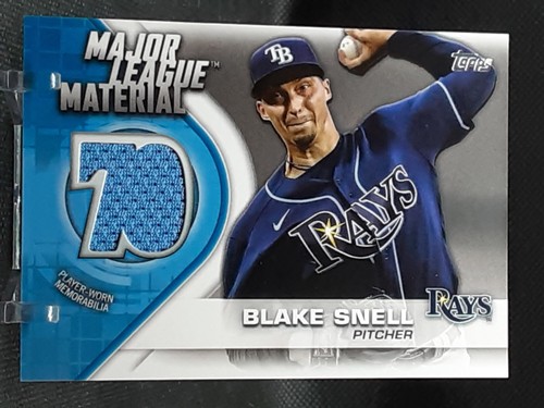 BLAKE SNELL 2021 TOPPS MAJOR LEAGUE MATERIALS GAME-USED JERSEY RAYS K0 ...
