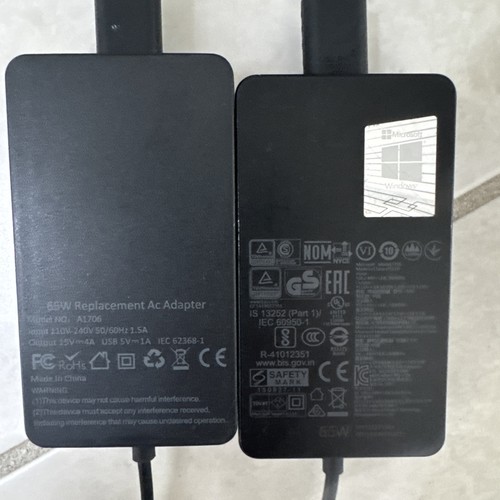 TWO Surface Pro Charger 65W Power Adapters for Microsoft Surface Pro ...