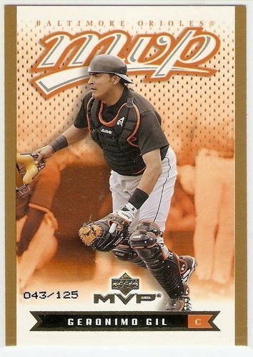 GERONIMO GIL GOLD PARALLEL SERIAL /125 2003 UPPER DECK MVP 23 BALTIMORE ...