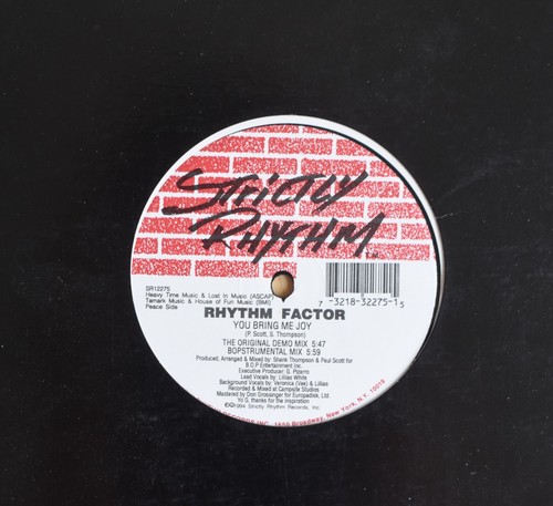 Rhythm Factor You Bring Me Joy Strictly Rhythm Records 1994 12" | eBay