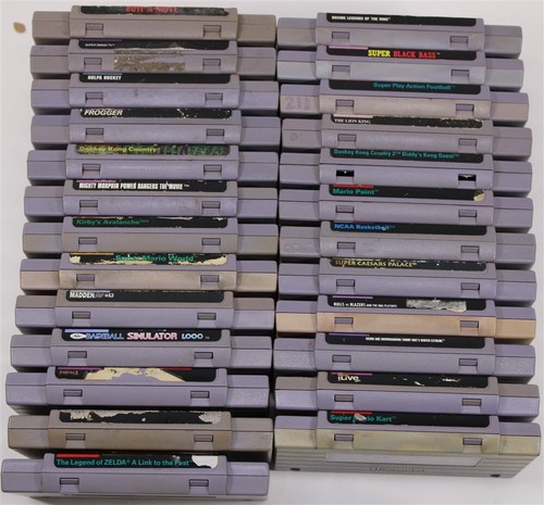 Discounted Lot of 25 Super Nintendo Games - Frogger, Super Smash TV ...