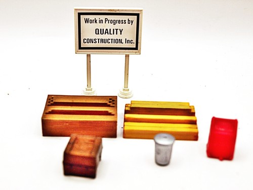 Vintage Lot of Wood Piles, Sign, Misc. O/S Scale | eBay