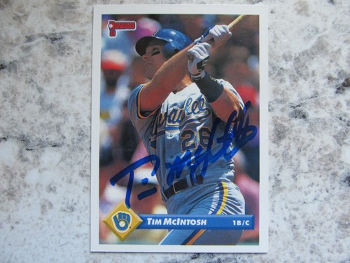 Brewers Tim McIntosh Signed Autographed 1993 Donruss Nr.Mint | eBay