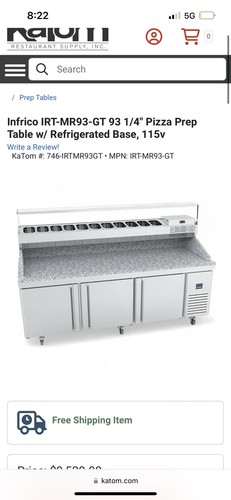 Infrico IRT-MR93-GT 93 1/4" Pizza Prep Table w/ Refrigerated Base | eBay