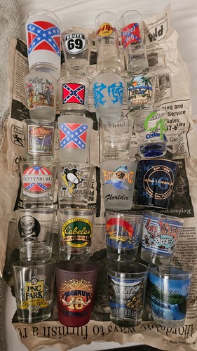 Shot Glass Lot of 24 Assorted Glasses | eBay