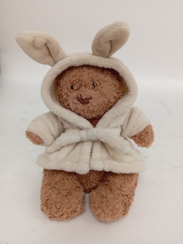 Cute JELLYCAT Brown Teddy Bear with Cream Bunny Robe Plush Soft Toy ...