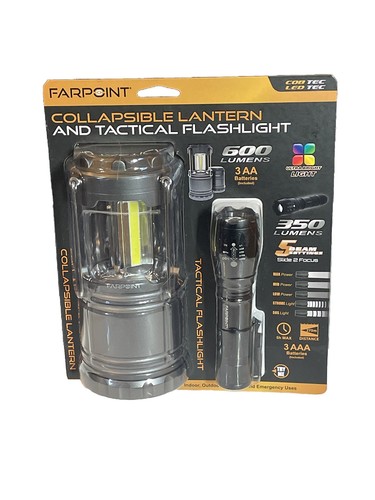 Farpoint Collapsible Lantern 600 Lumen & Tactical Flashlight 350 Lumem ...
