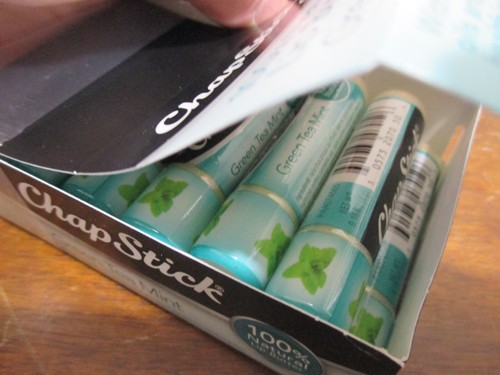 Box of 12 Sealed ChapStick Green Tea Mint Flavor 100% Natural Lip ...