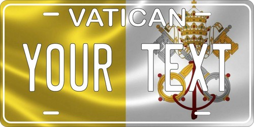 Vatican Flag Wave License Plate Personalized Car Auto Bike Motorcycle ...