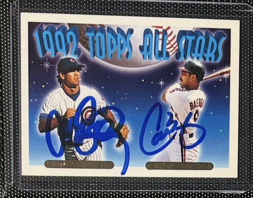 1993 Topps All Stars Ryne Sandberg Carlos Baerga Gold Signed Dual Auto ...