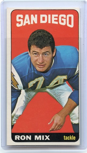 1965 TOPPS FOOTBALL #168 RON MIX, SAN DIEGO CHARGERS, USC, HOF, 042716 ...