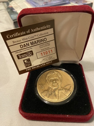 Dan Marino Highland Mint Bronze Coin One /25000 COA | eBay