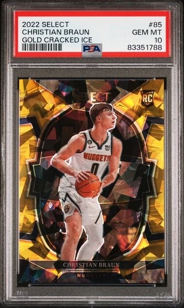 Christian Braun 2022 Select #85 Concourse Gold Cracked Ice /10 Price ...