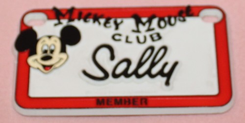 Vintage Walt Disney Mickey Mouse Club Sally Plastic Name License Plate ...