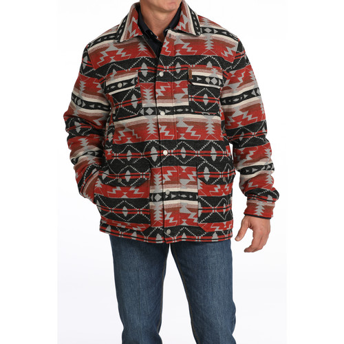 Cinch Men's Frontier Aztec Burgundy & Black Jacket MWJ1572004 | eBay