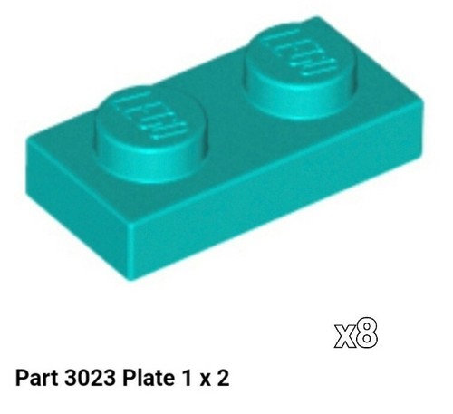 NEW LEGO Parts DARK TURQUOISE 3023 Pack of 8 - Plate 1 x 2 4218493 ...