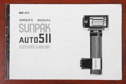 SUNPAK AUTO 511 ELECTRONIC FLASH UNIT INSTRUCTION BOOK/166241 | eBay